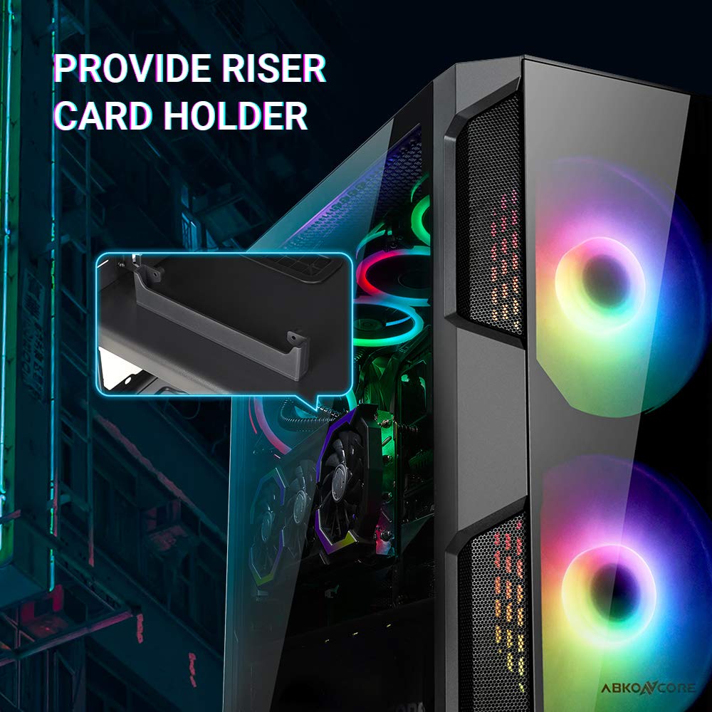 ATX Mid-Tower Gaming PC Case, with 2Pre-Installed 200mm RGB Fans and ...