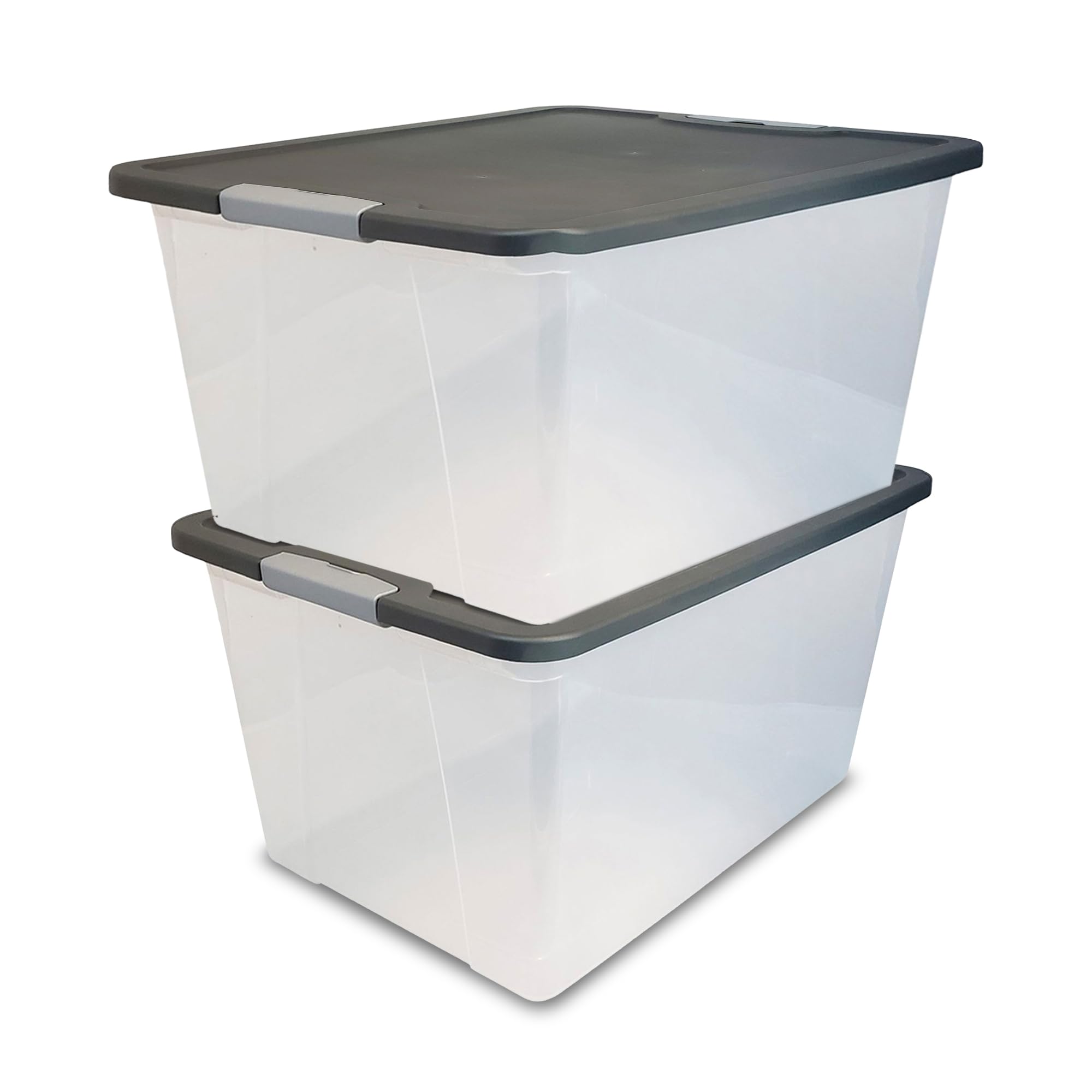 Amazon.com - HOMZ 2-Pack Plastic Storage Bins w/ Lids, Stackable Totes ...