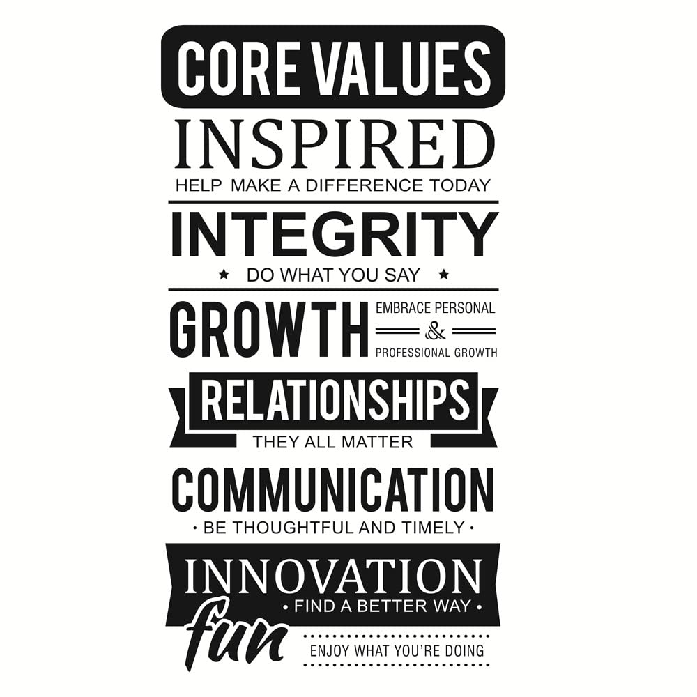 Amazon.com: UILMNIY 24x41 inches Core Values Inspired Integrity Quotes ...