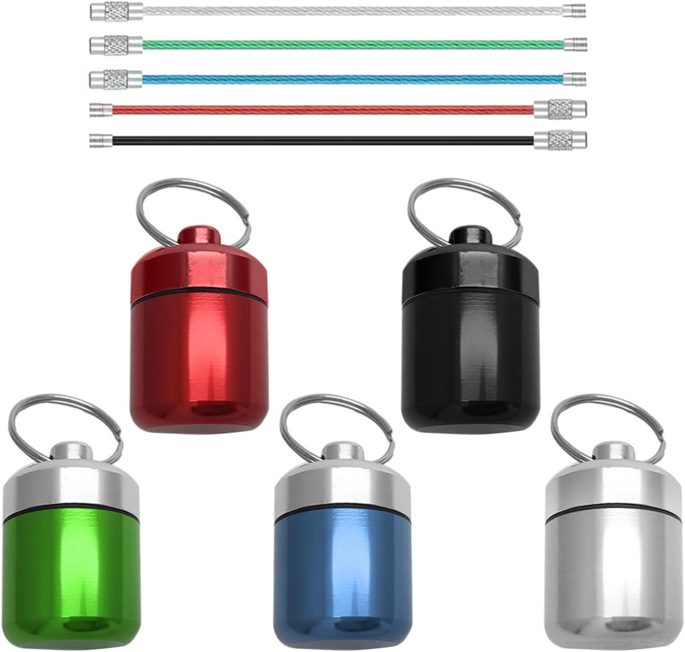 5 Round Mini Pill Container, 5 Hanging Buckles, Tablet Box, Medication ...