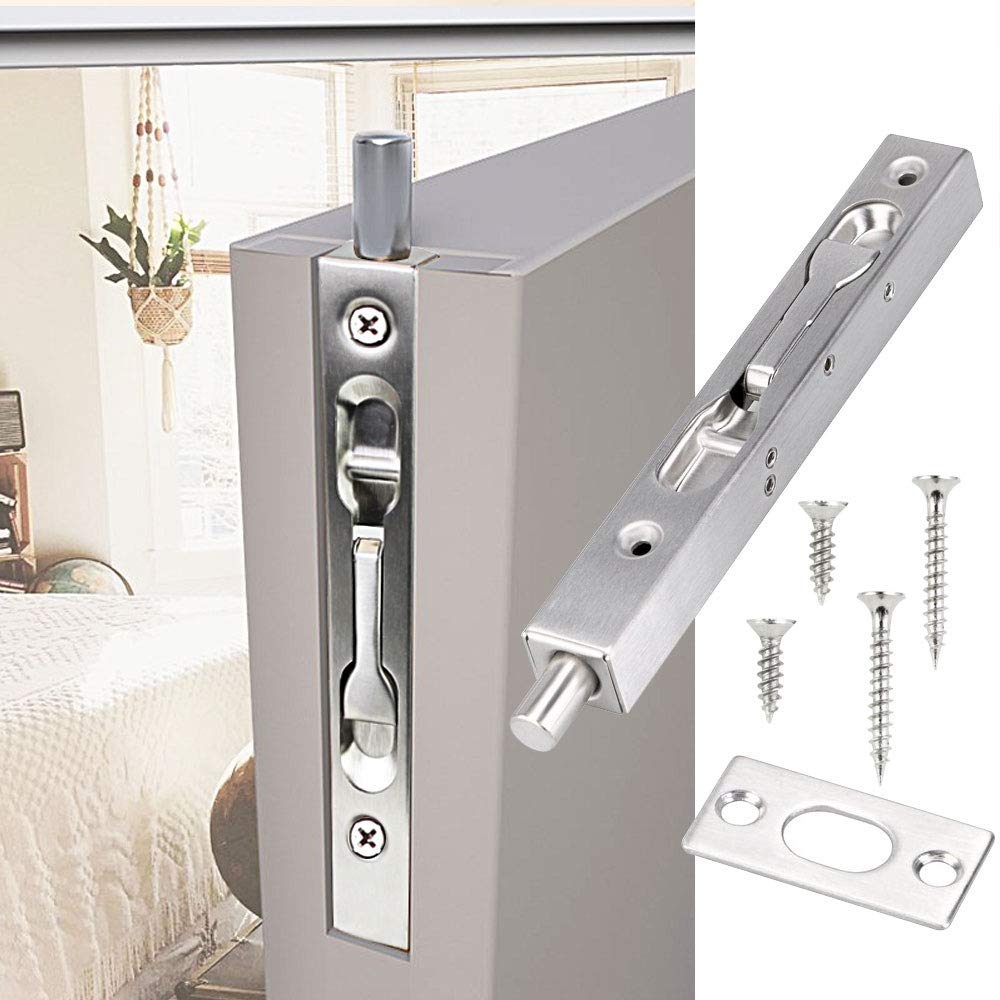 Buy BUZIFU 2 Pack Door Flush Bolt Latch 6 Inch Concealed Door Bolt ...
