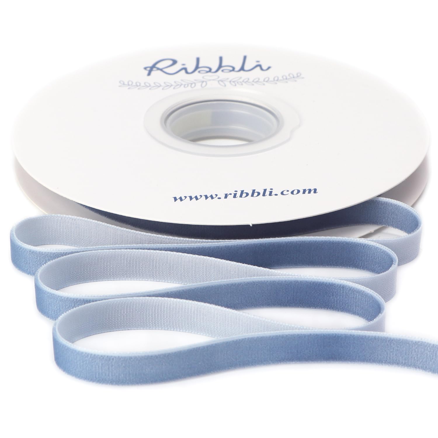 Snapklik.com : Dusty Blue Velvet Ribbon 3/8 Inches Continuous10 Yard ...