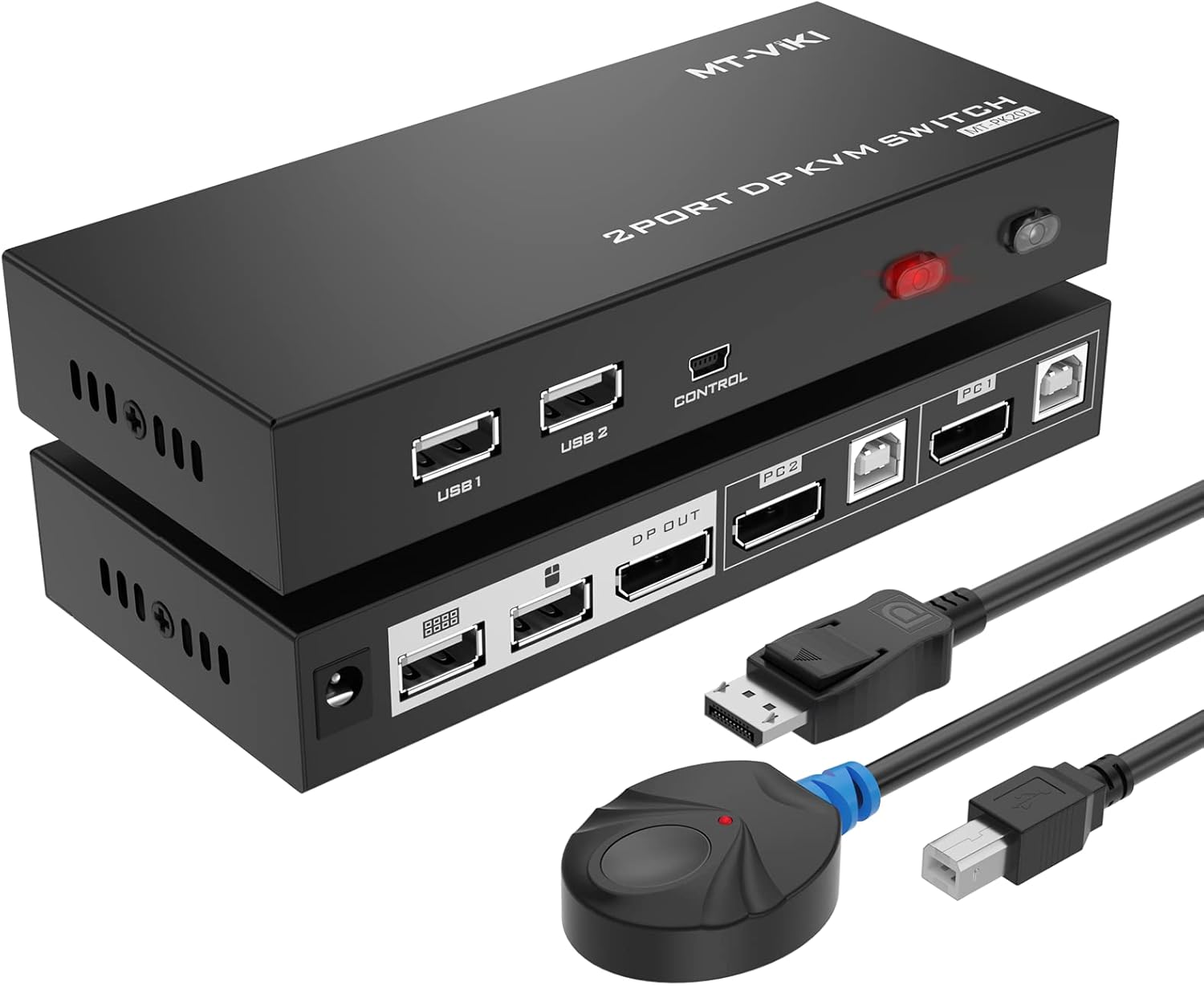 Amazon.com: MT-VIKI Displayport KVM Switch 2 Port 4K@60Hz DP 1.2 KVM ...
