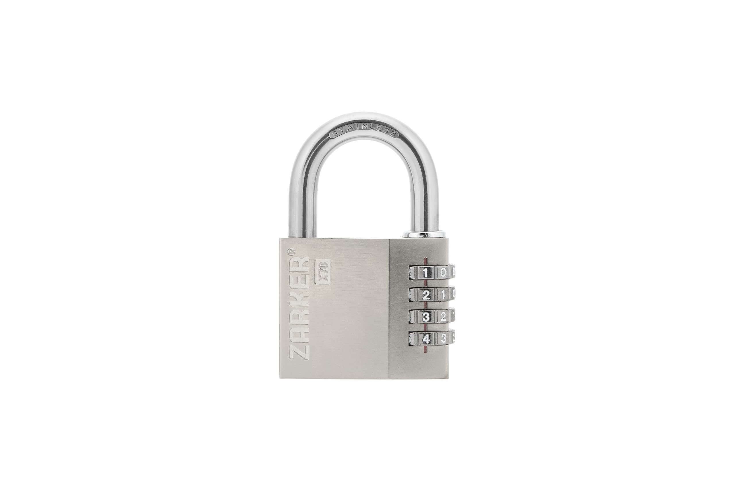 Snapklik.com : Zarker X70 4 Digit Stainless Steel Shackle Combination Lock