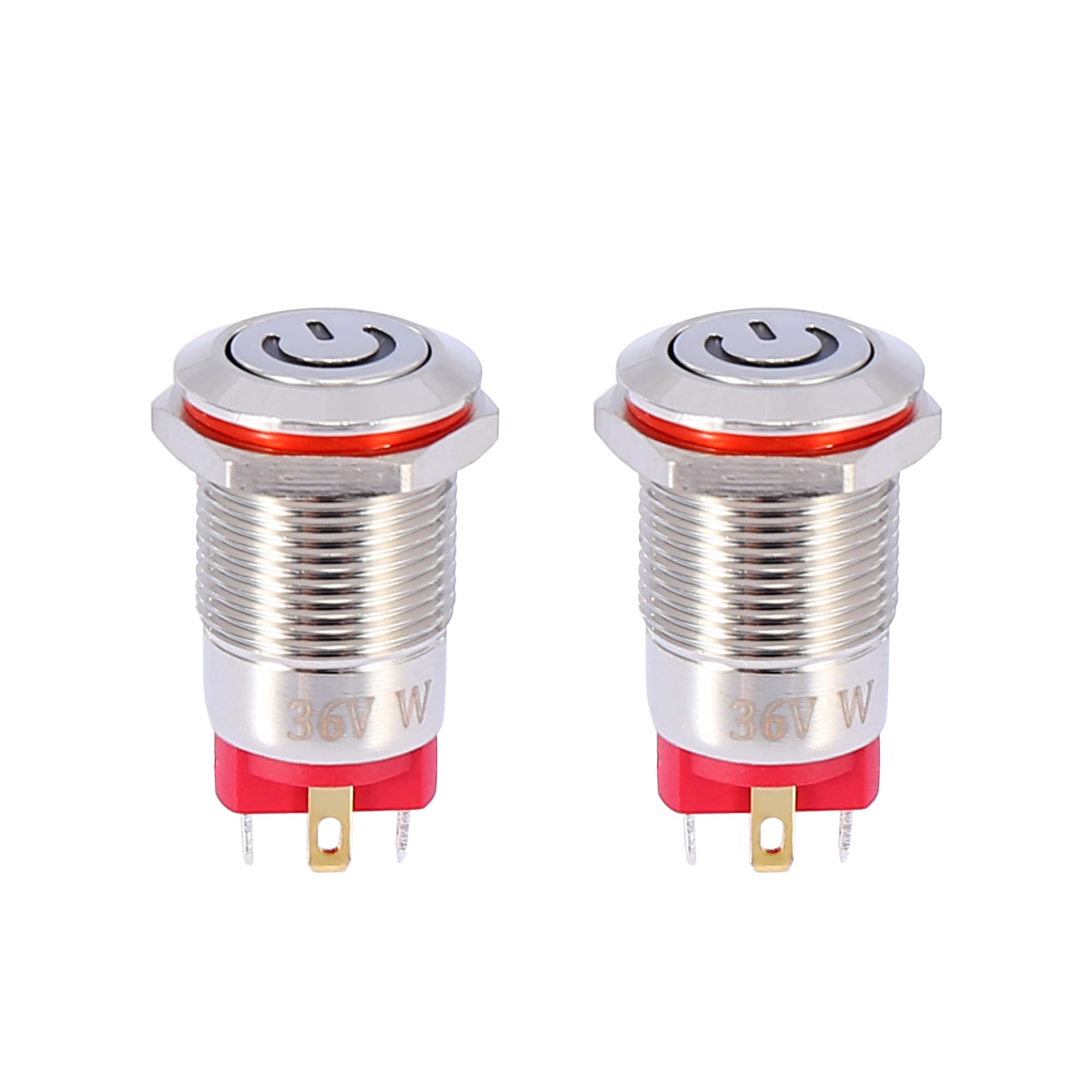 Amazon.com: X AUTOHAUX 2pcs 12mm Car Metal Latching Push Button Switch ...