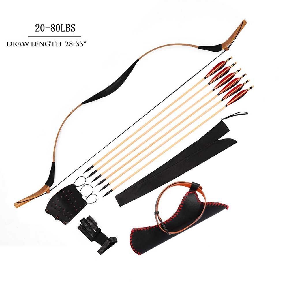 Buy PG1ARCHERY Traditional Recurve Longbow, Basic Handmade Horsebow ...