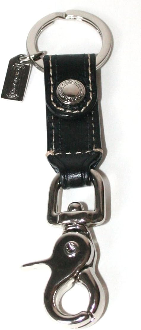 Amazon.com: Coach Key Chain Fob Trigger Snap Black with Silver Hardware ...