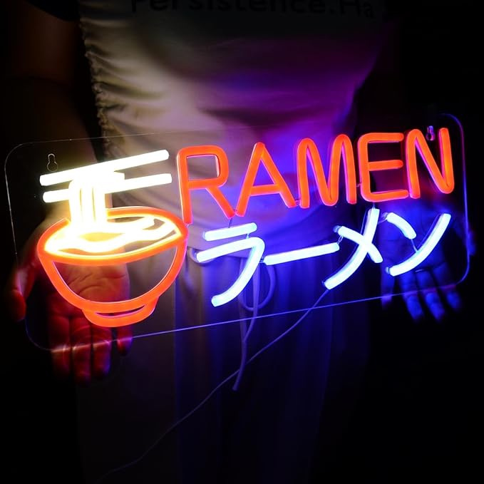 Britrio Ramen ラーメン Neon Sign Led Neon Lights for Wall Decor Light Up ...