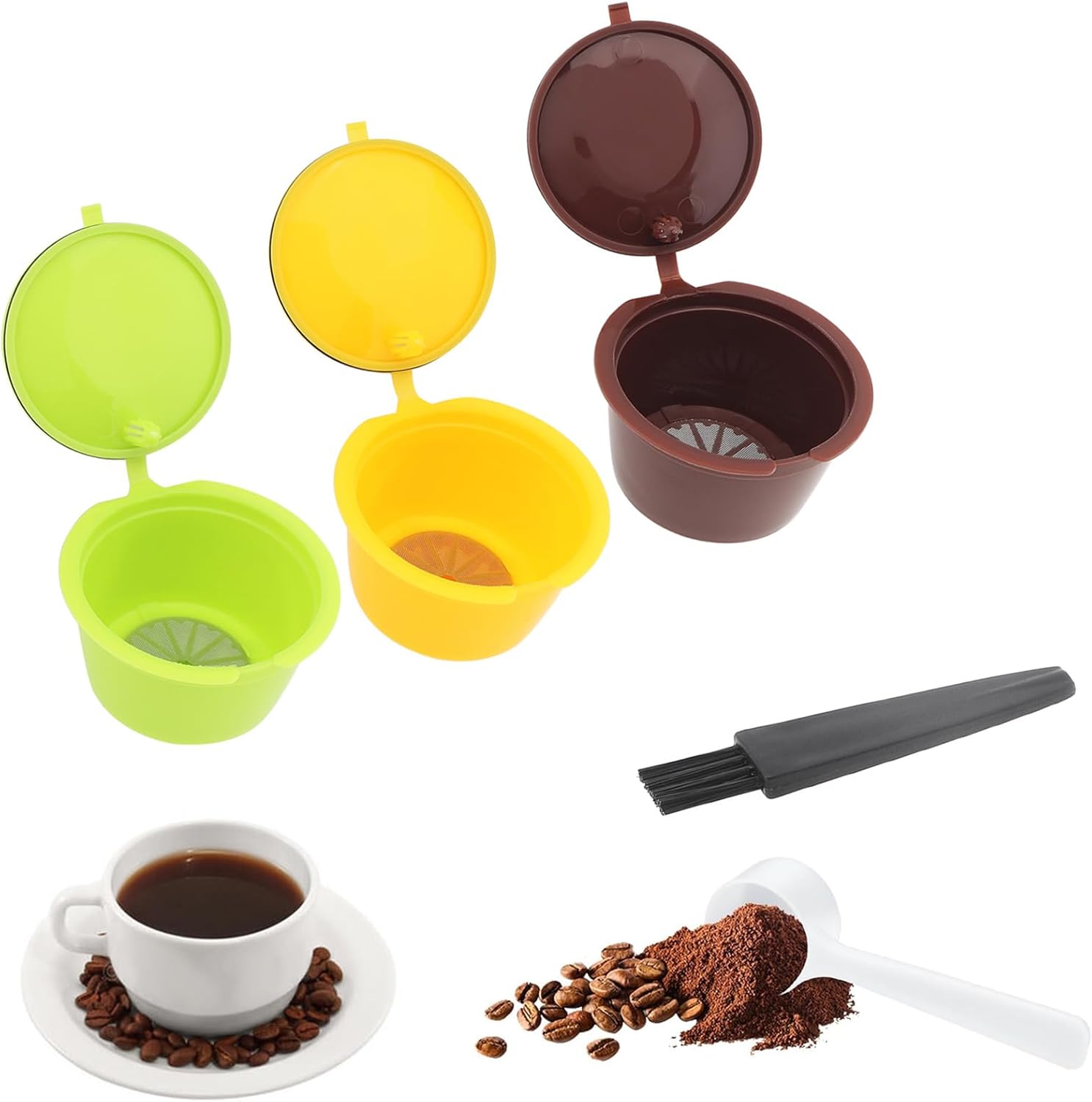 Amazon.com: Reusable Coffee Capsule Filters 3Pcs, Colorful Coffee ...