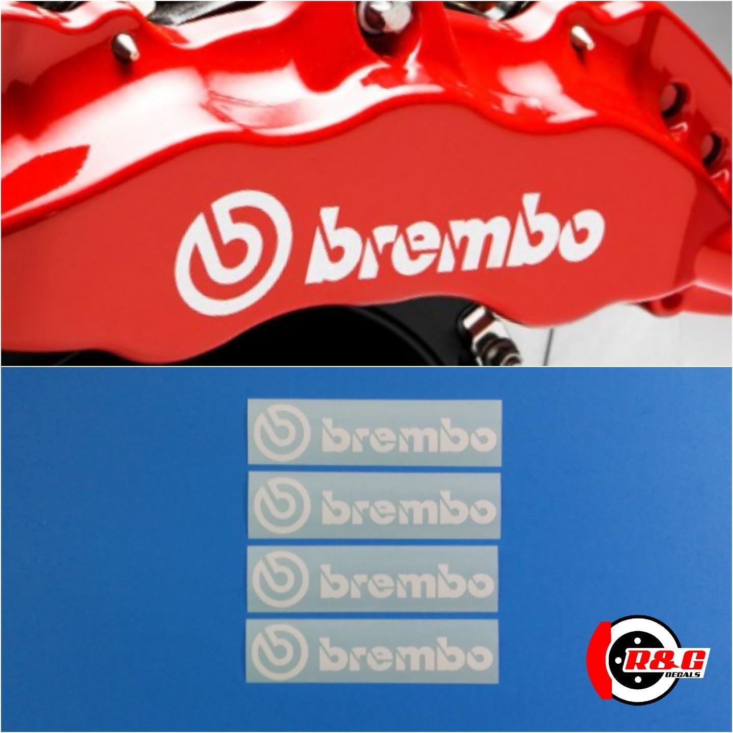 Amazon.com: R&G Brembo HIGH Temperature Brake Caliper Decal Sticker Set ...