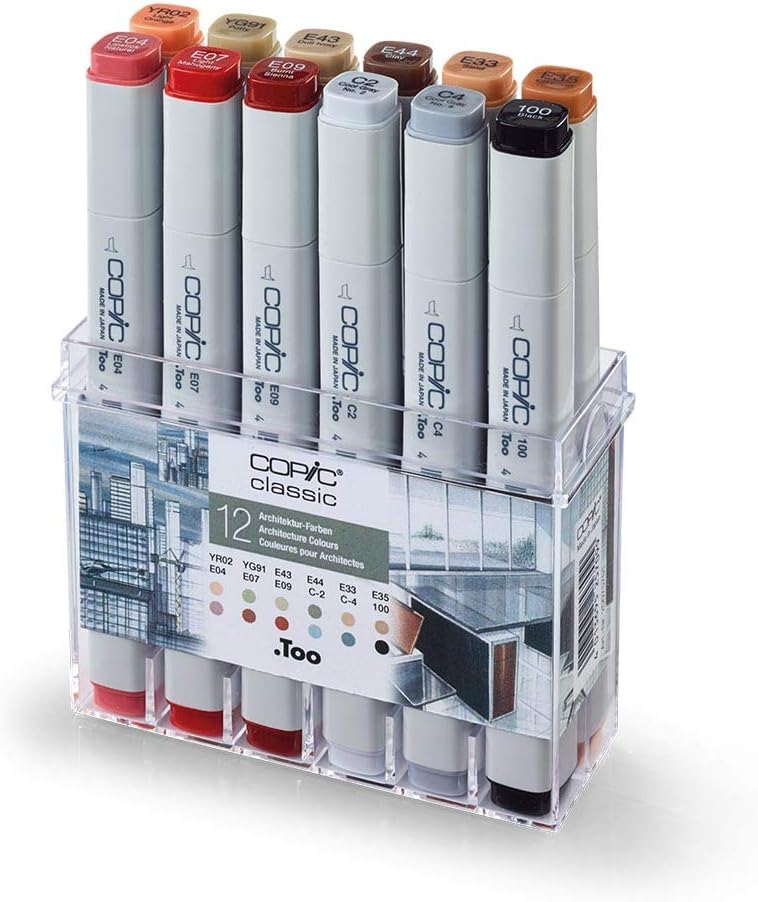 Amazon.com : Copic Marker 12 Piece Set - Architecture Colours : Arts ...