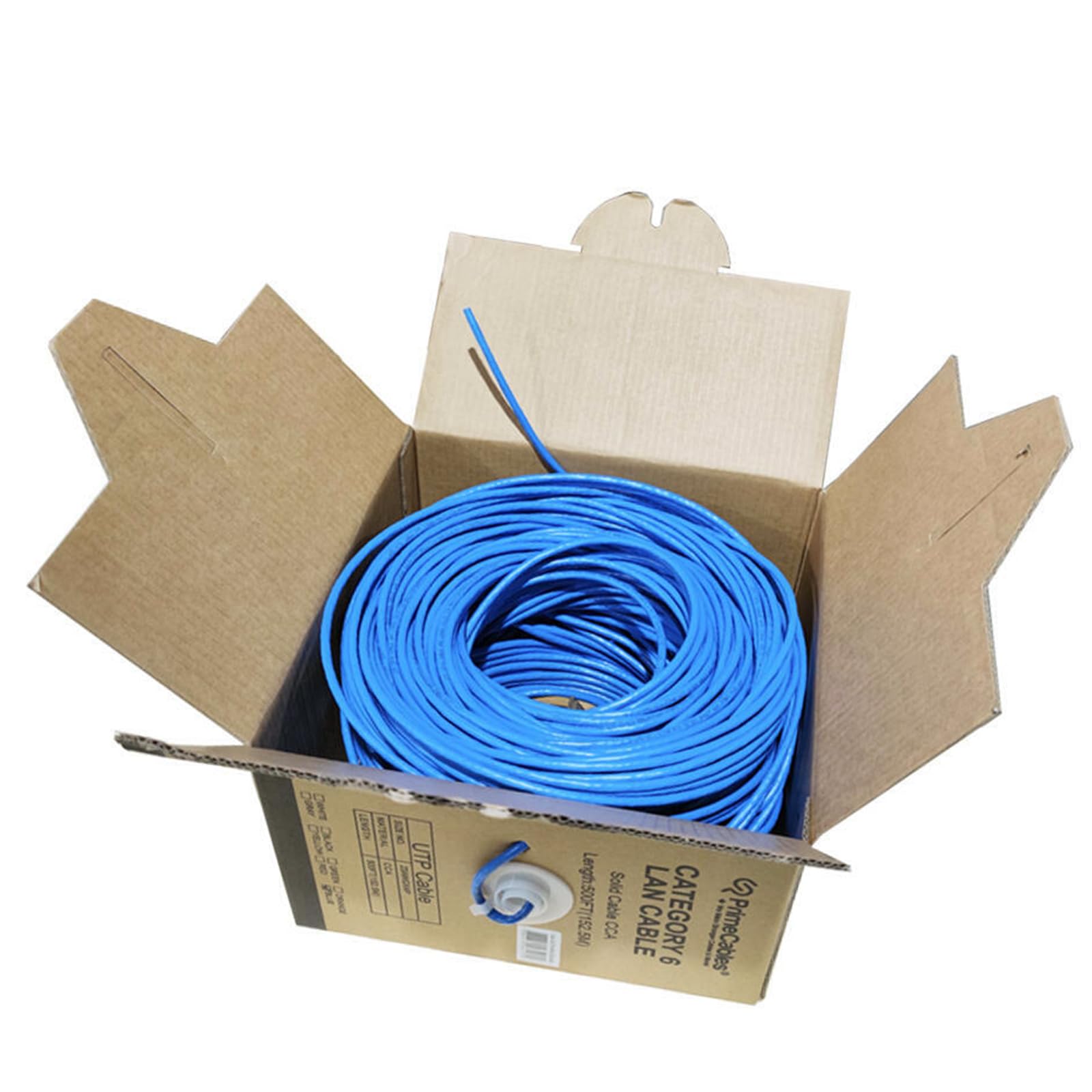 PrimeCables 500ft Bulk Cat6 Cable, Solid CCA Ethernet Cable UTP 23AWG ...