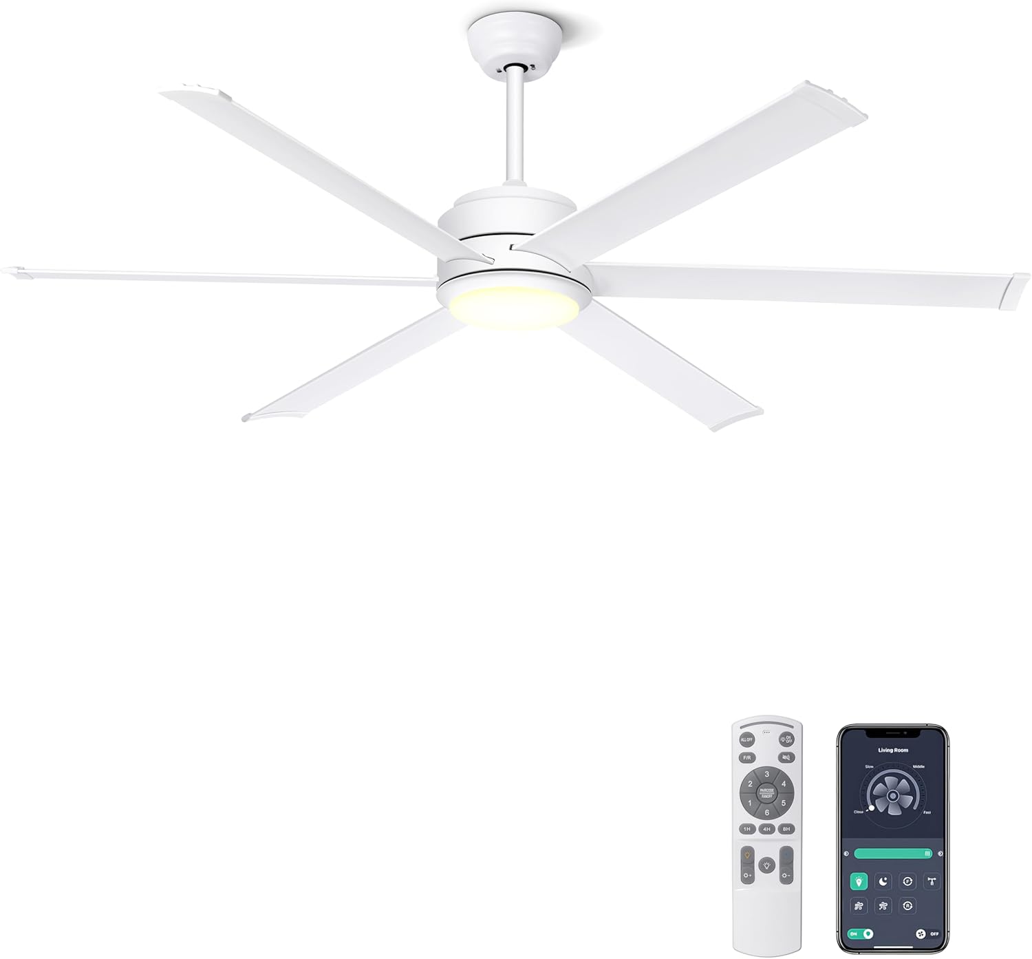 Amazon.com: Ohniyou 60" Industrial Ceiling Fan with Lights - Remote ...