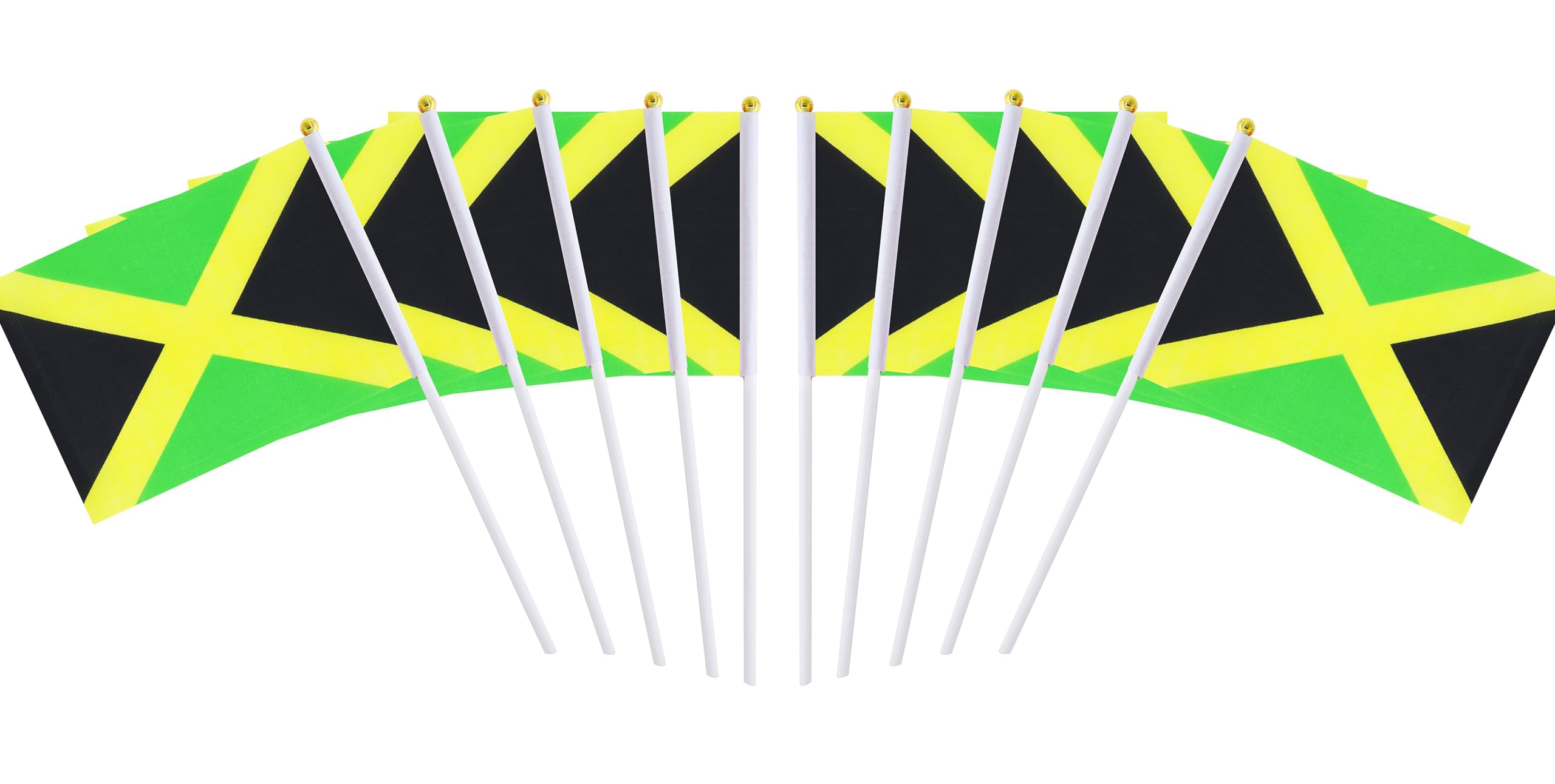 Amazon.com : 10 Pack Jamaica Jamaican Flags on Stick 5x8 Inch,Patriotic ...
