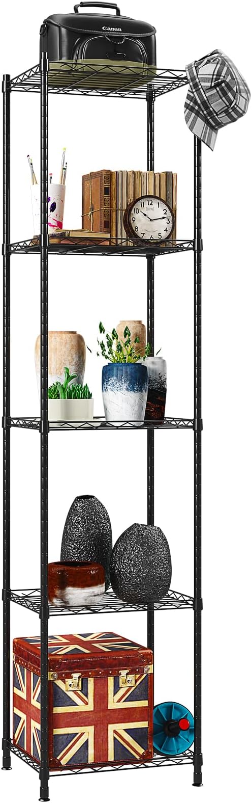 Amazon.com: YisanCrafts 5 Tier Metal Storage Rack Adjustable Storage ...