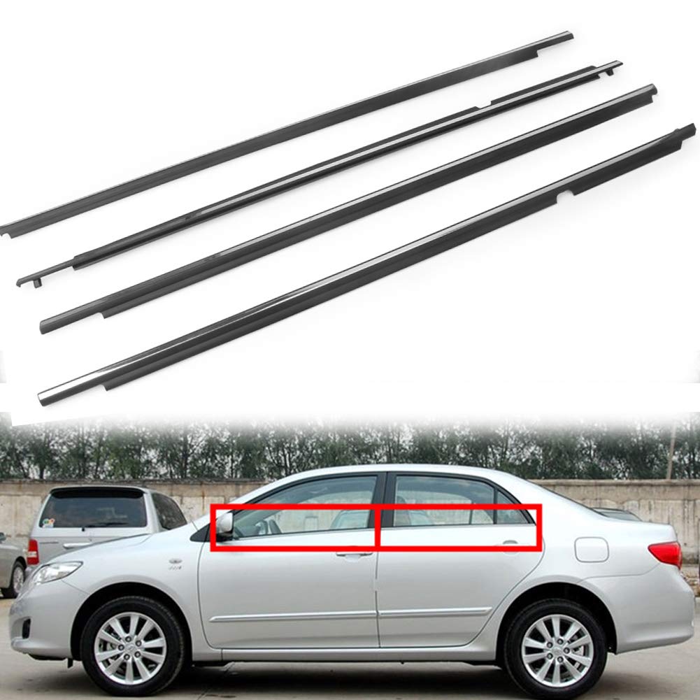Newsmarts 4pcs Chrome Window Seal Car Window Moulding Trim Seal Belt ...