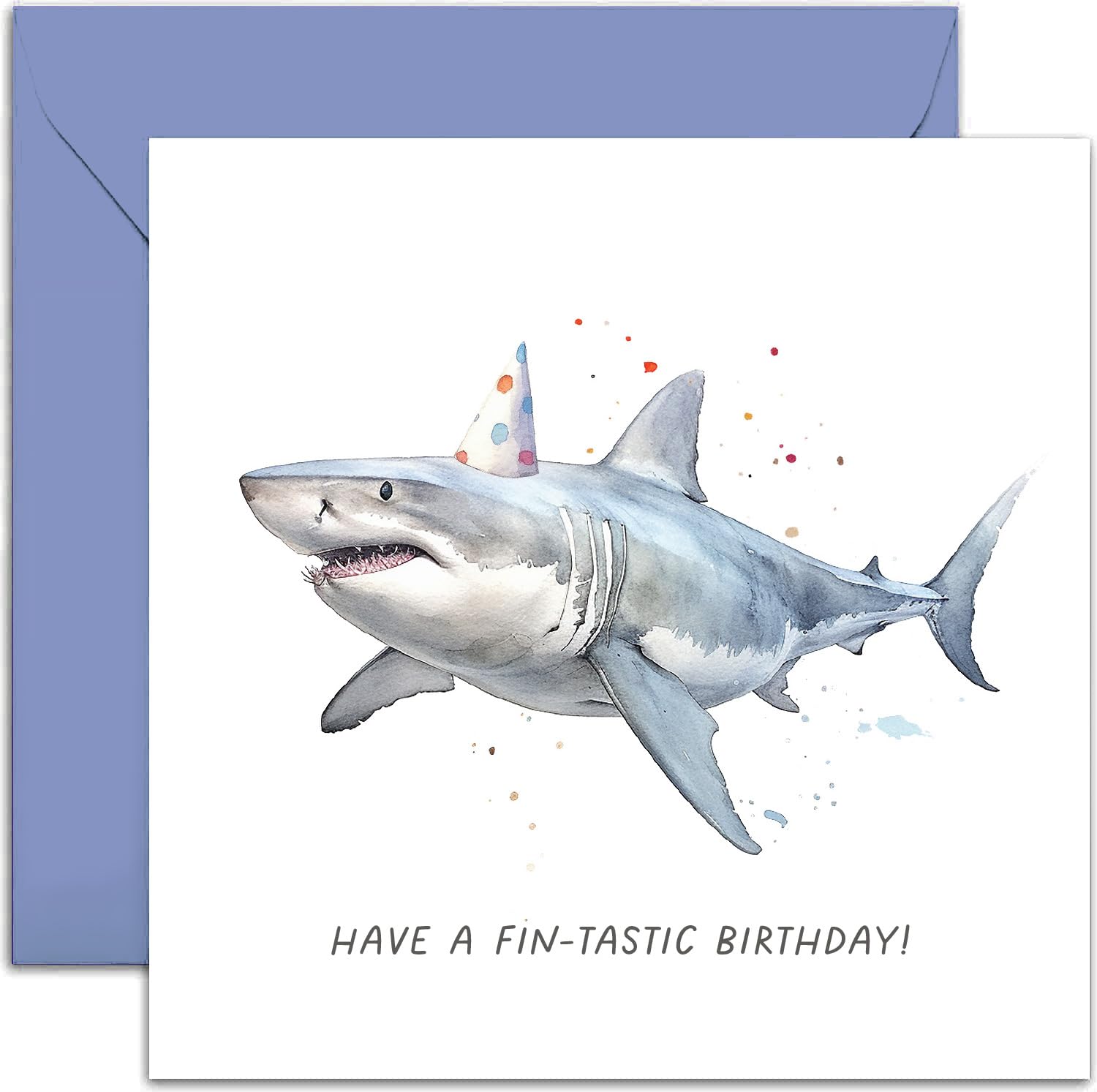 Amazon.com : Old English Co. Funny Shark Birthday Card for Him or Her ...