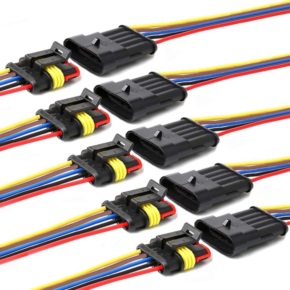 Snapklik.com : YETOR 5Pin Connector,16AWG Way Car Waterproof Electrical ...