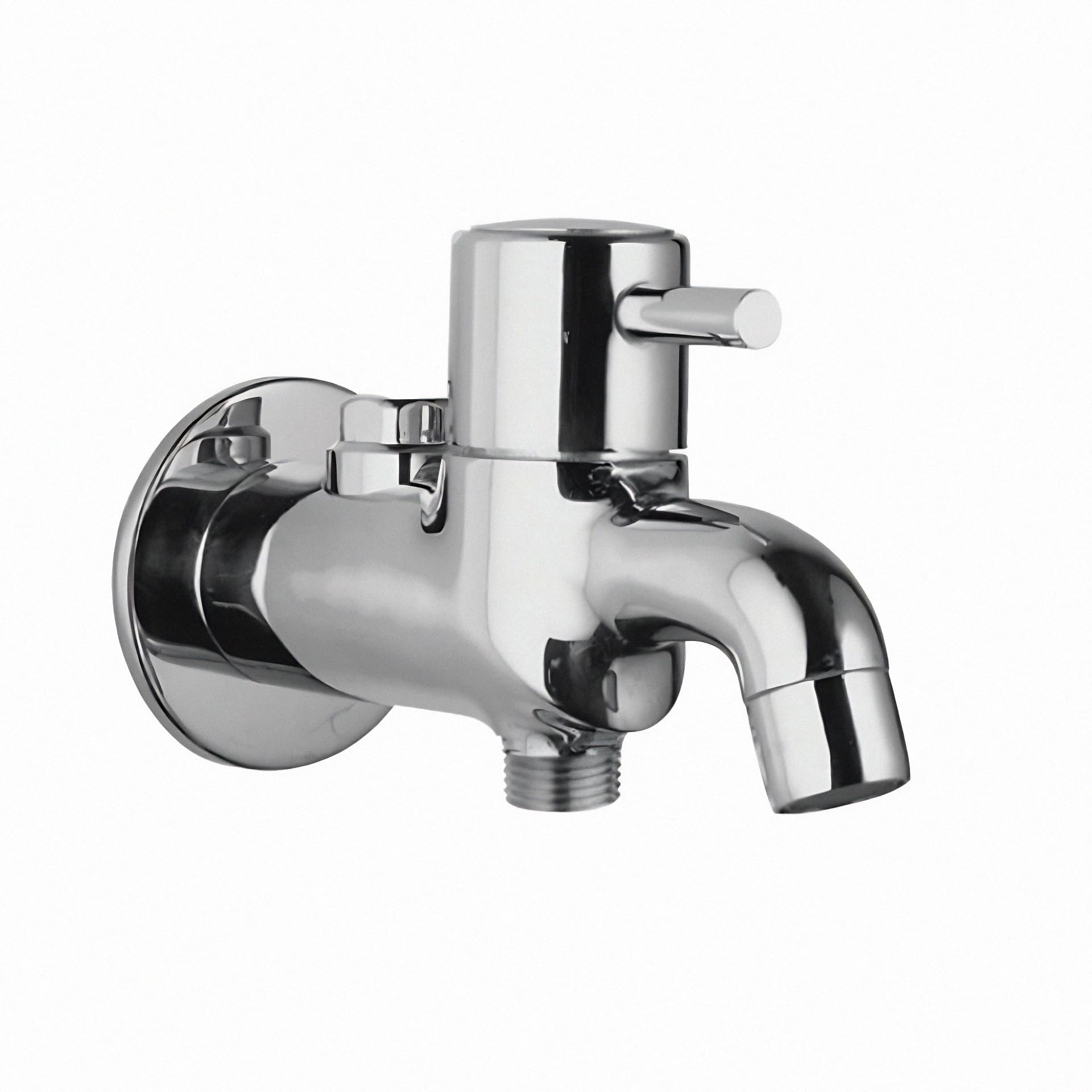 Jaquar Stainless Steel 2-Way Bib Cock With Wall Flange, Silver : Amazon ...