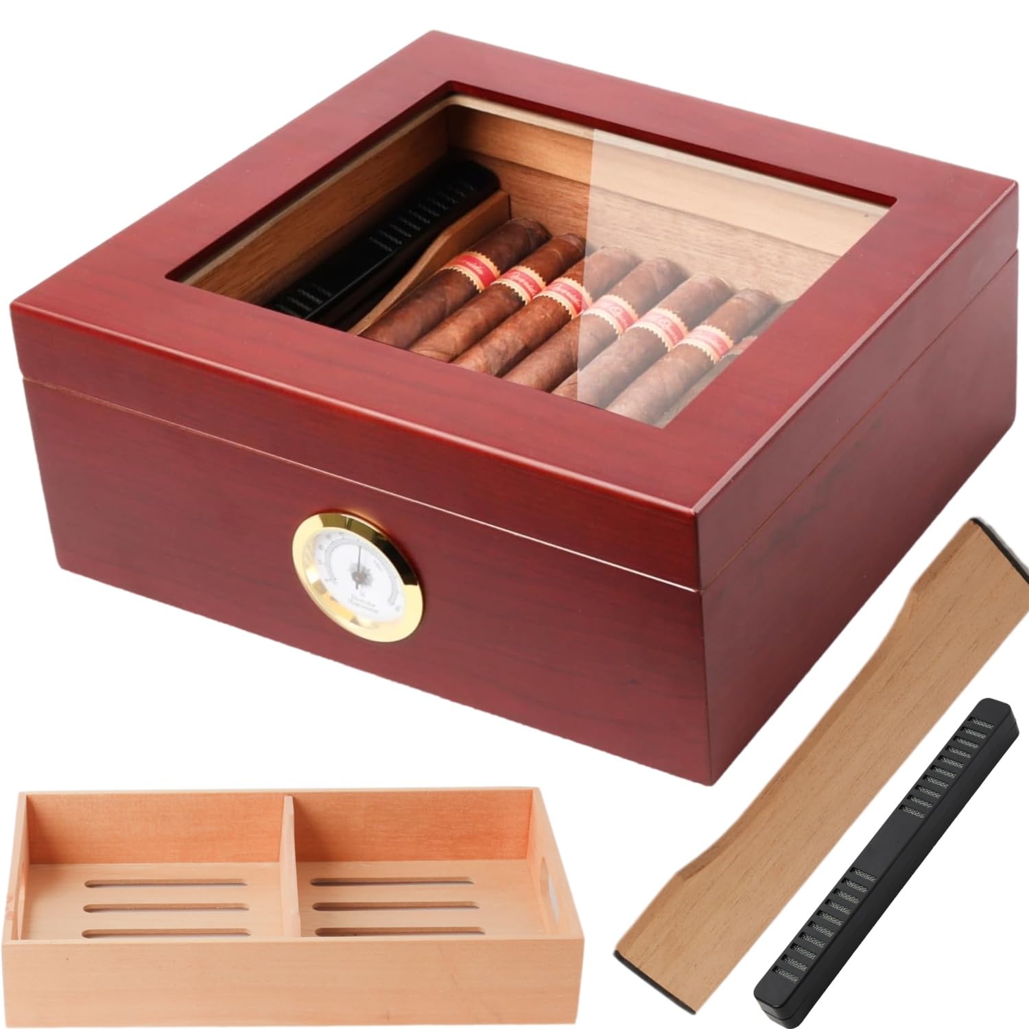 Amazon.com: Mantello Cigars Glass Top Cigar Humidors - Humidor Cigar ...
