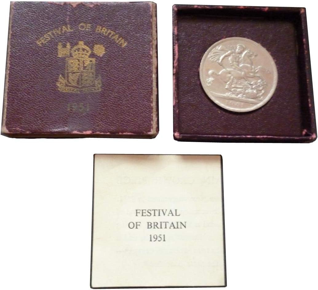 1951 FESTIVAL OF BRITAIN CROWN IN ITS ORIGINAL BOX - Stunning condition ...