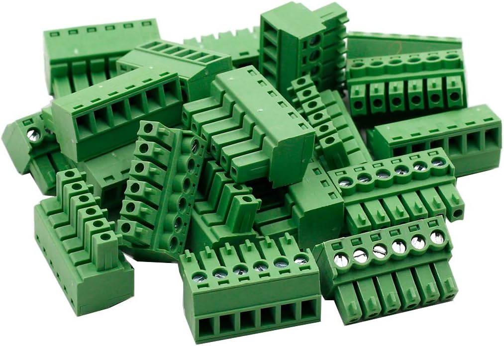 Hxchen 6-Pin 300V 8A KF2EDGK 3.81mm Pitch PCB Screw Terminal Block ...