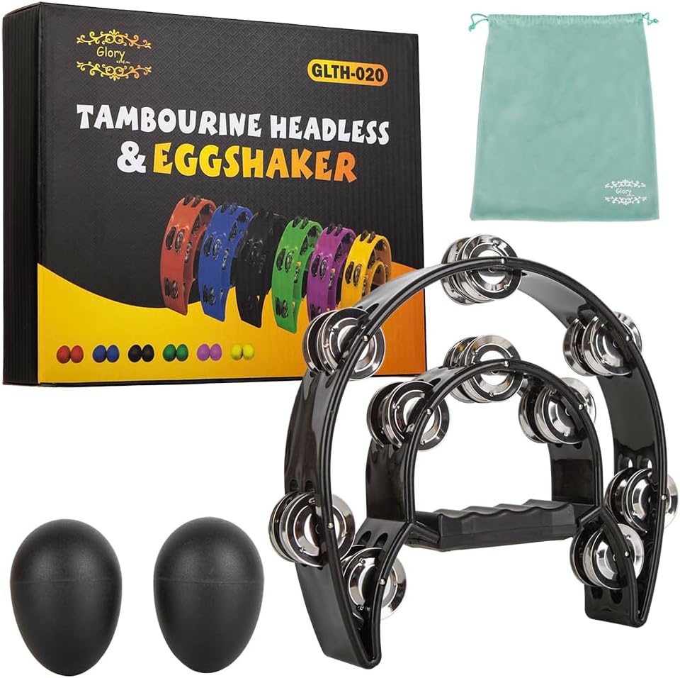 Amazon.com: Glory Double Row Tambourine, Half Moon Double Row Metal ...