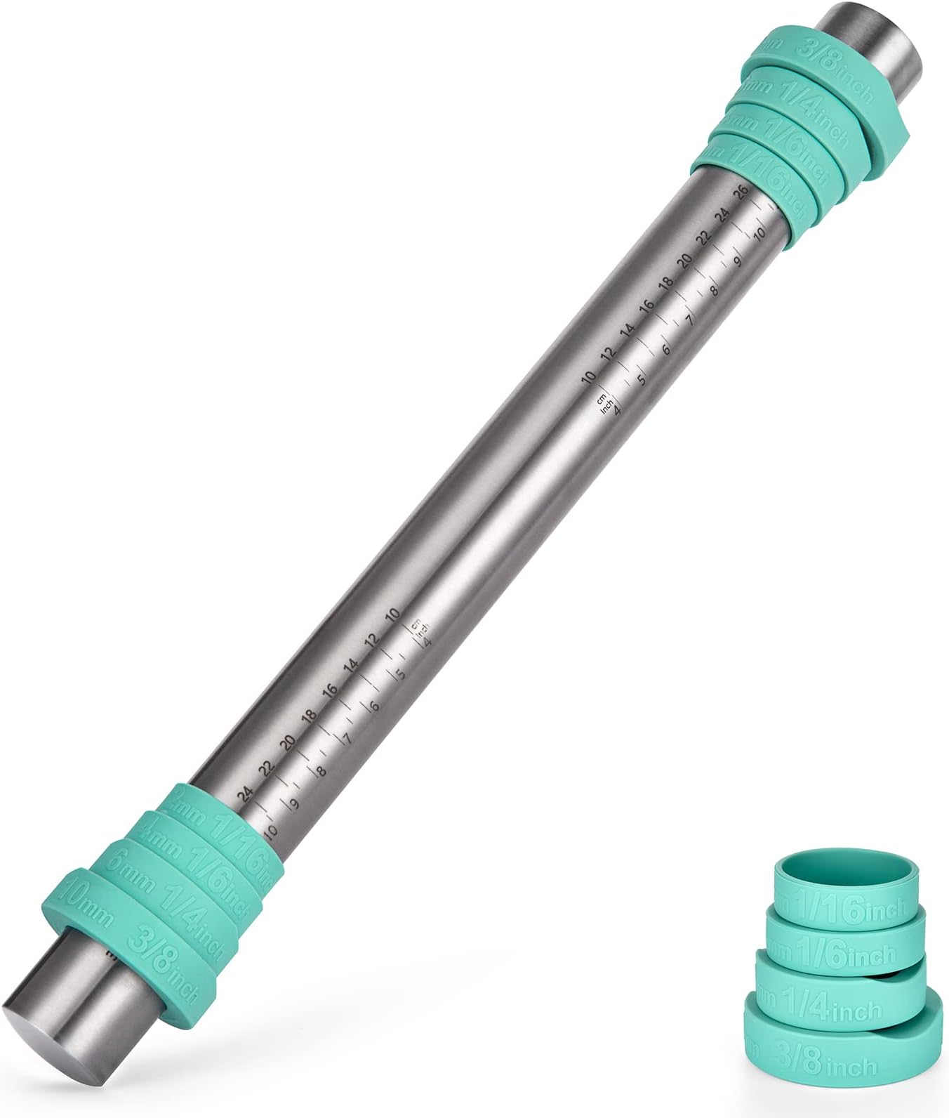 Joseph Joseph 20085 AdjUStable Rolling Pin With Removable Rings, Multi ...