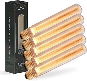 Amazon.co.jp: 【Set of 5】E26 Edison Bulbs LED Bulbs Modern (Tube Gold ...