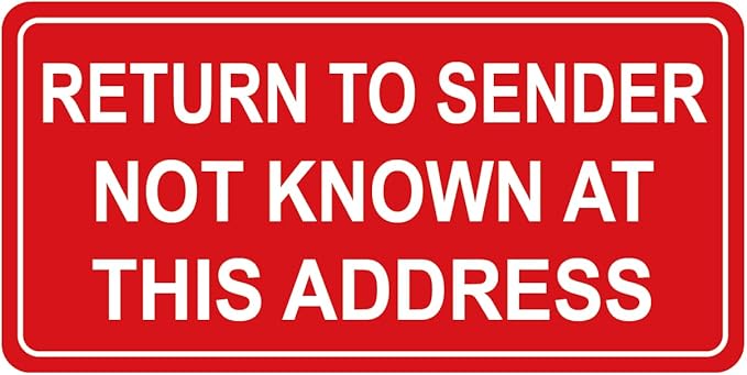 Amazon.com: Return to Sender Sticker,1x2 inch 500pcs red Return to ...