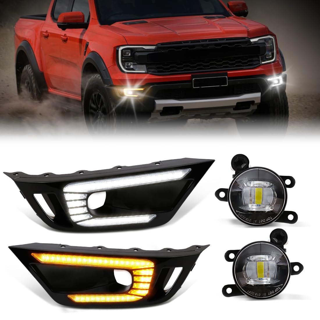 Amazon.com: AFOGGEST Daytime Running Light For Ford Ranger Raptor 2022 ...