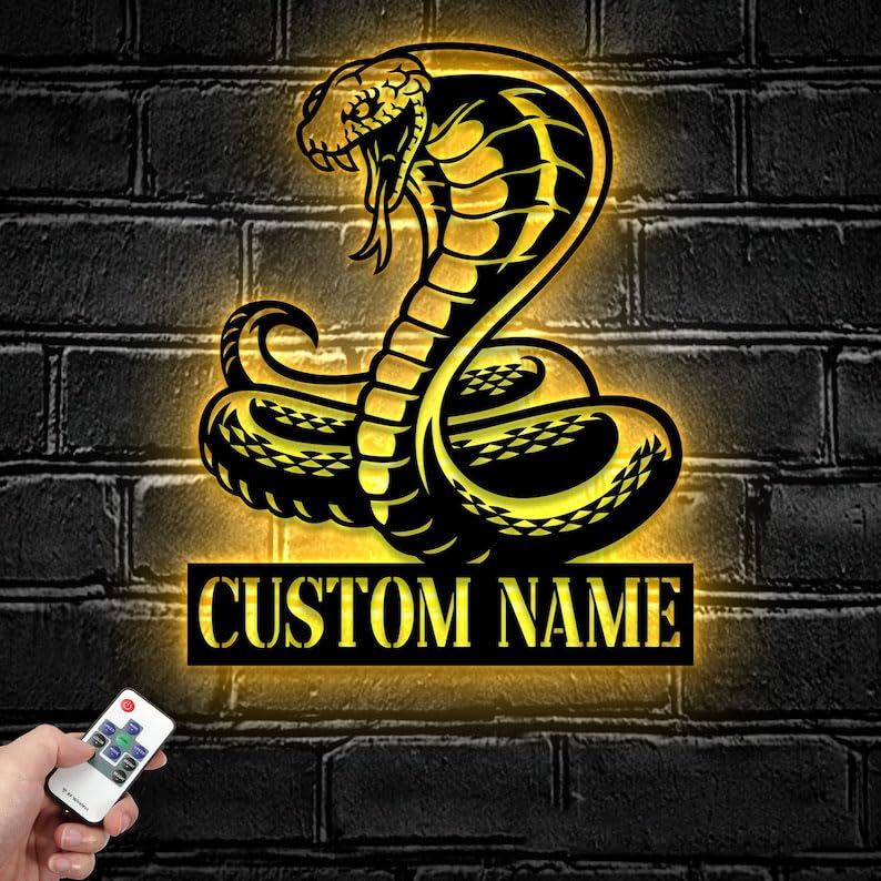 Amazon.com: Personalized Metal Sign, Custom King Cobra Snake Metal Wall ...