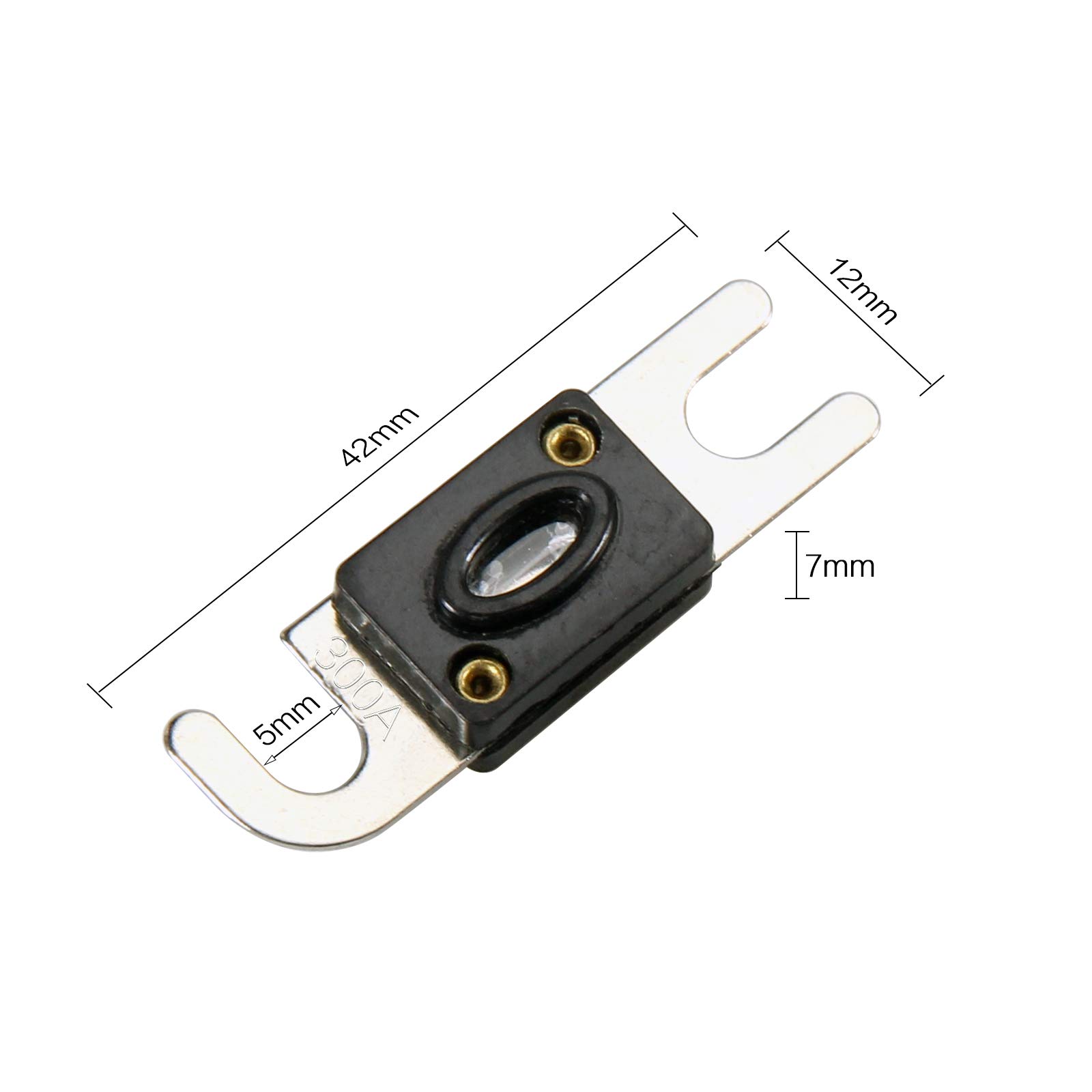 Snapklik.com : 5 Pack MANL-300A Mini ANL AFL AFC 300 Amp Silver Plated Fuse