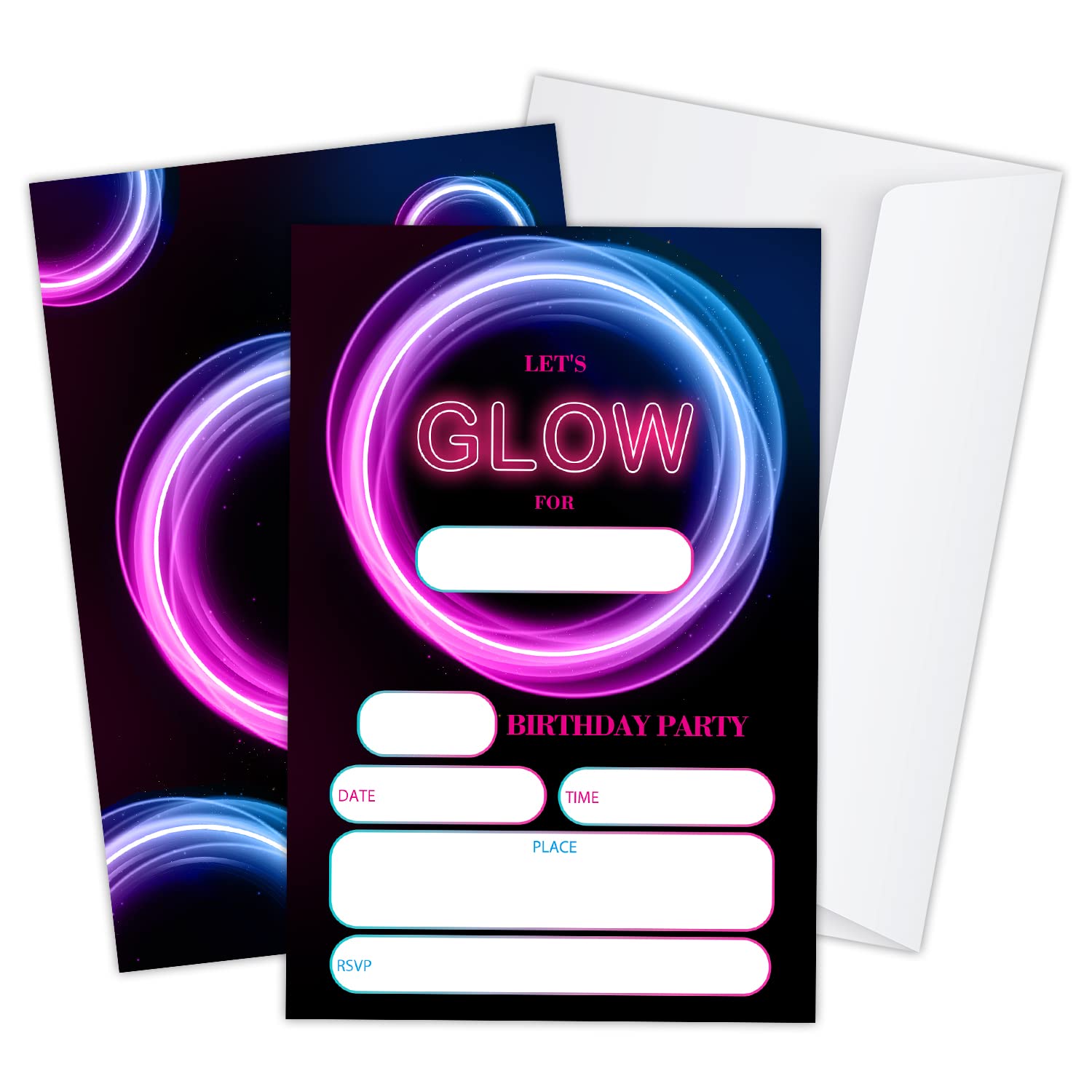 Glow Birthday Party Invitations, Let's Glow Birthday Party Invitation ...