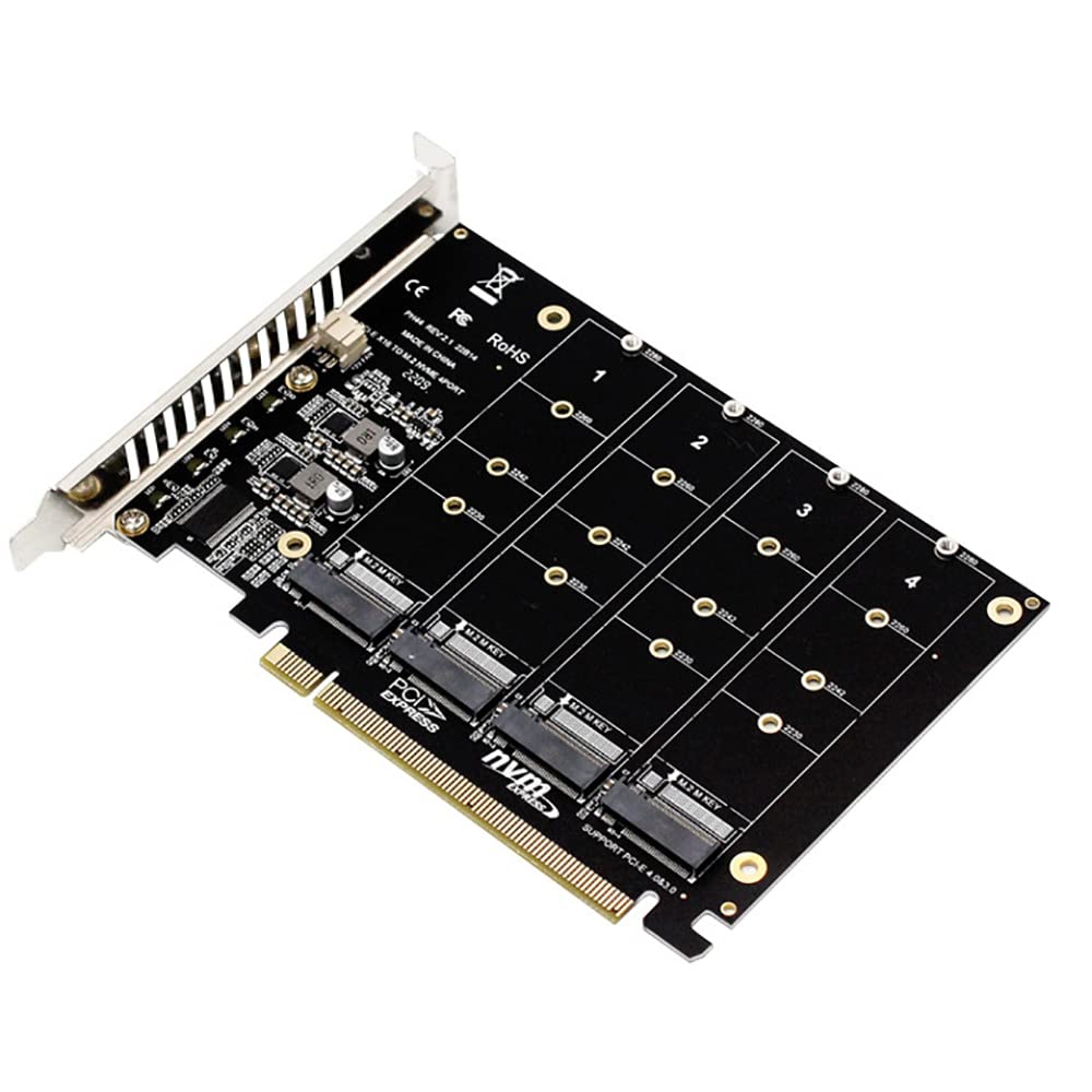 VOANZO 4-Port M.2 Expansion Card M.2 NVME to PCIE X16 Adapter M.2 NVME ...