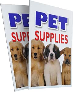 Amazon.com : Pet Supplies (2-Pack) 24" x 36" Plastic Signs | Sign ...