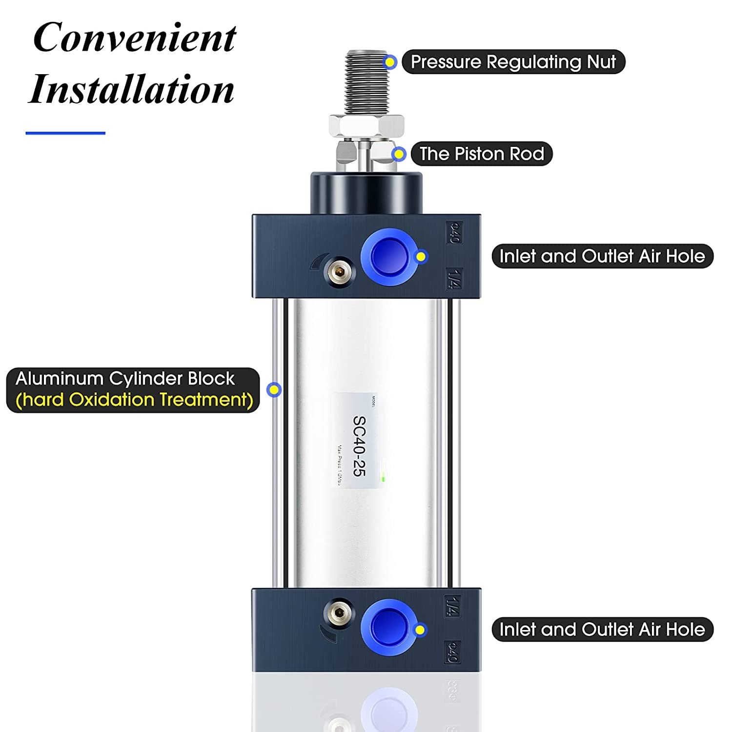 Double Acting Cylinder SC40 Double Acting Pneumatic Air Cylinder ...