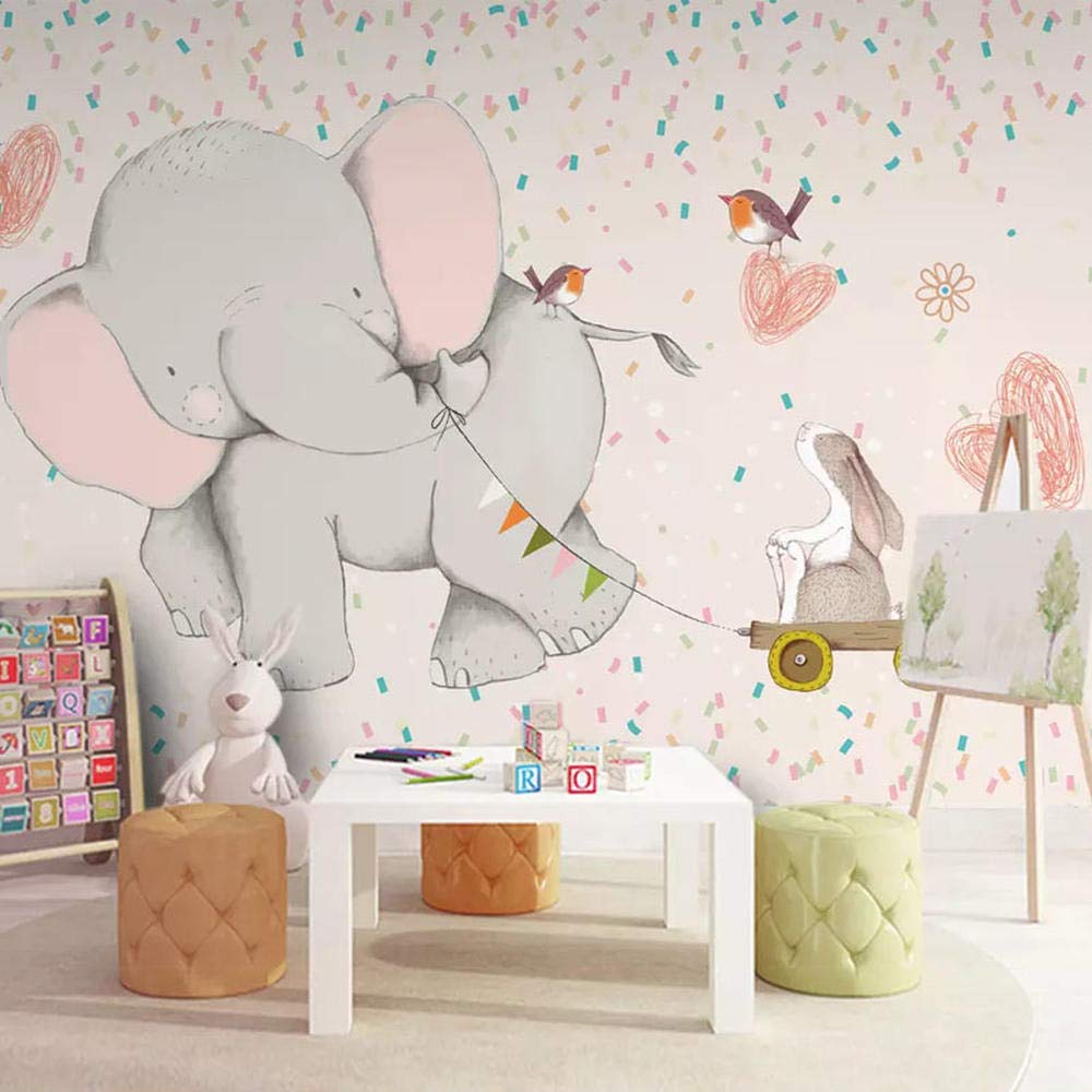 Cartoon Baby Olifant Behang Baby Olifant LW00204 Behang.nl