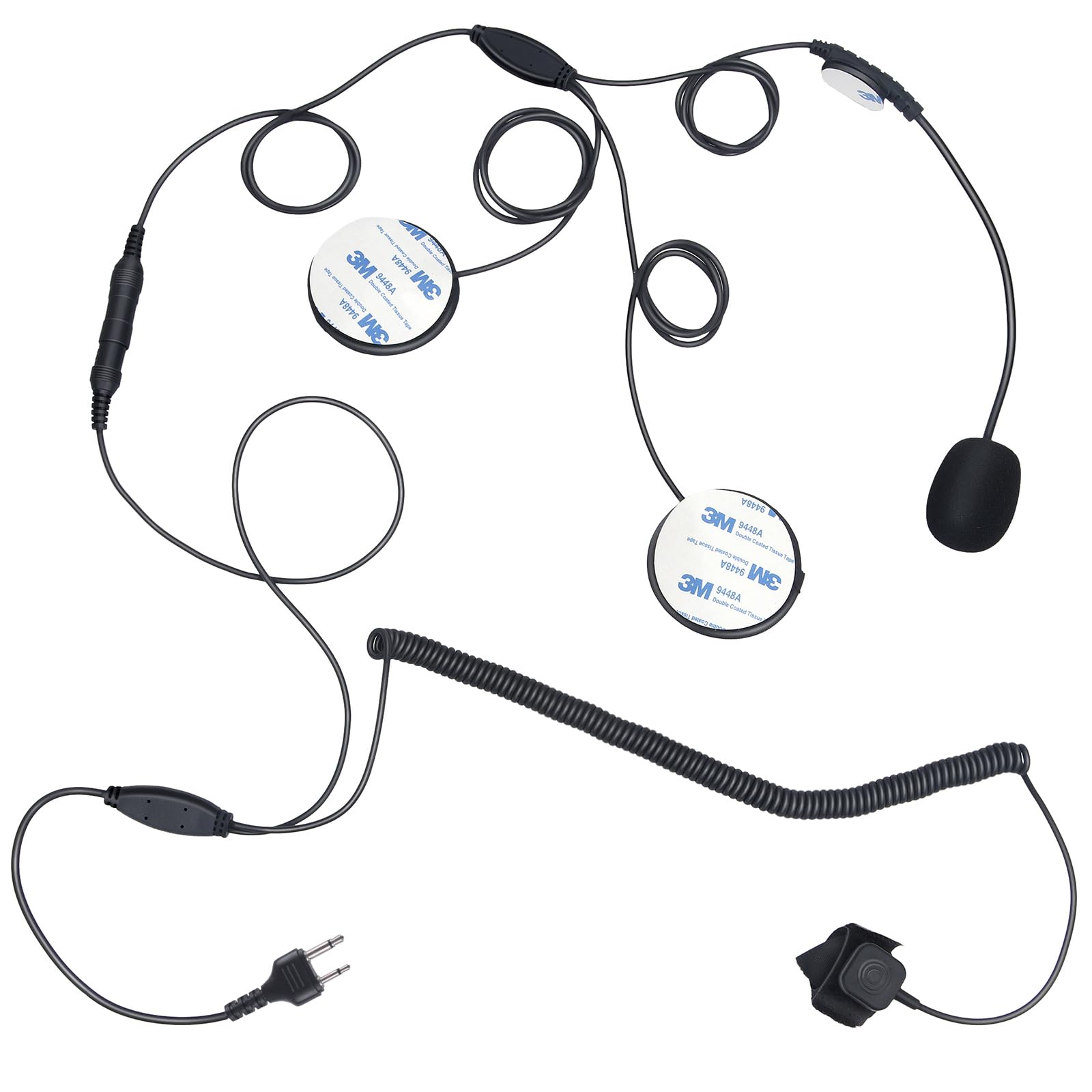 Amazon.com: Helmet Kit Ptt Mic Intercom Earpiece Walkie Talkie 2-Way ...