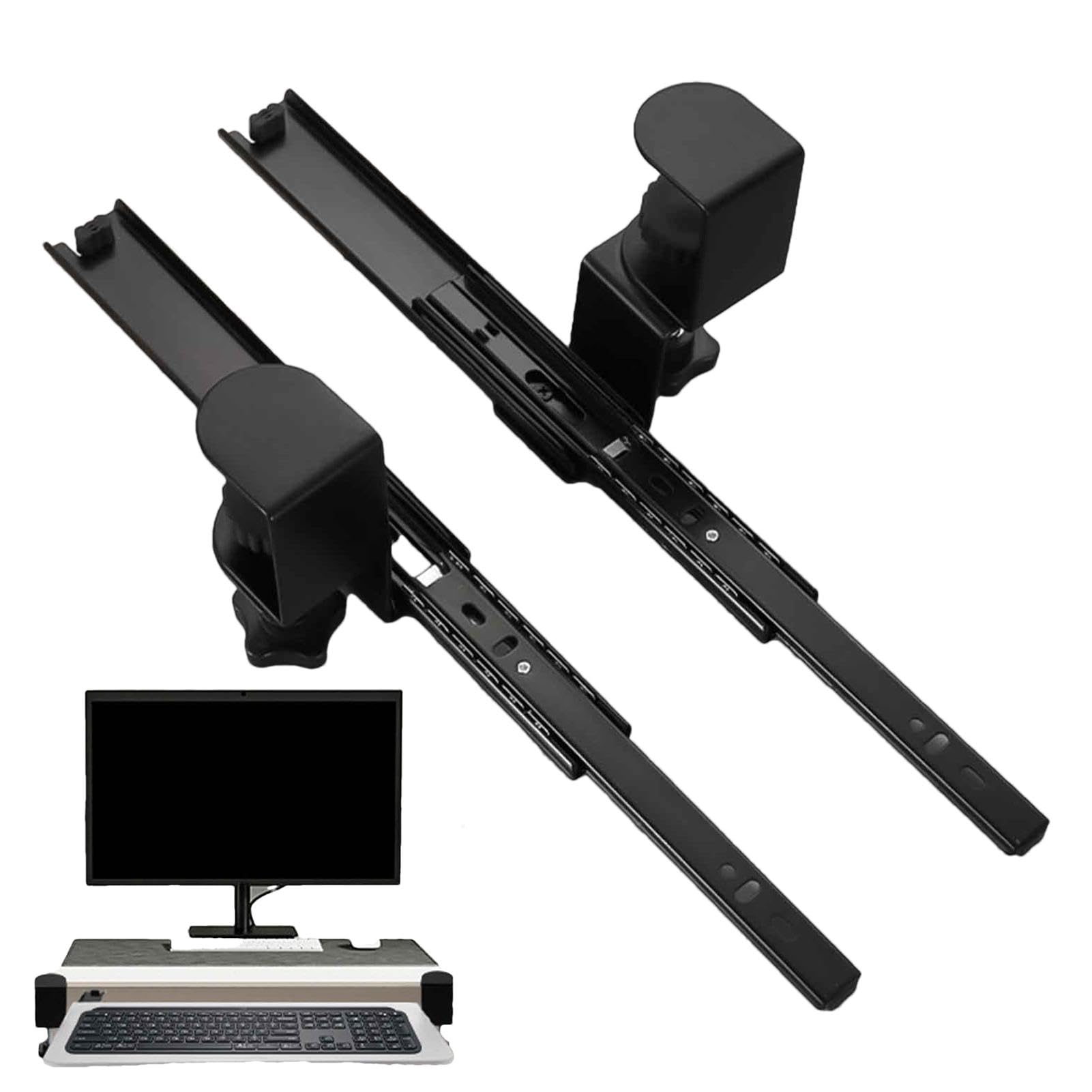 Undermounted Monitor Keyboard Mount Ergonomic Keyboard FERSGO Under