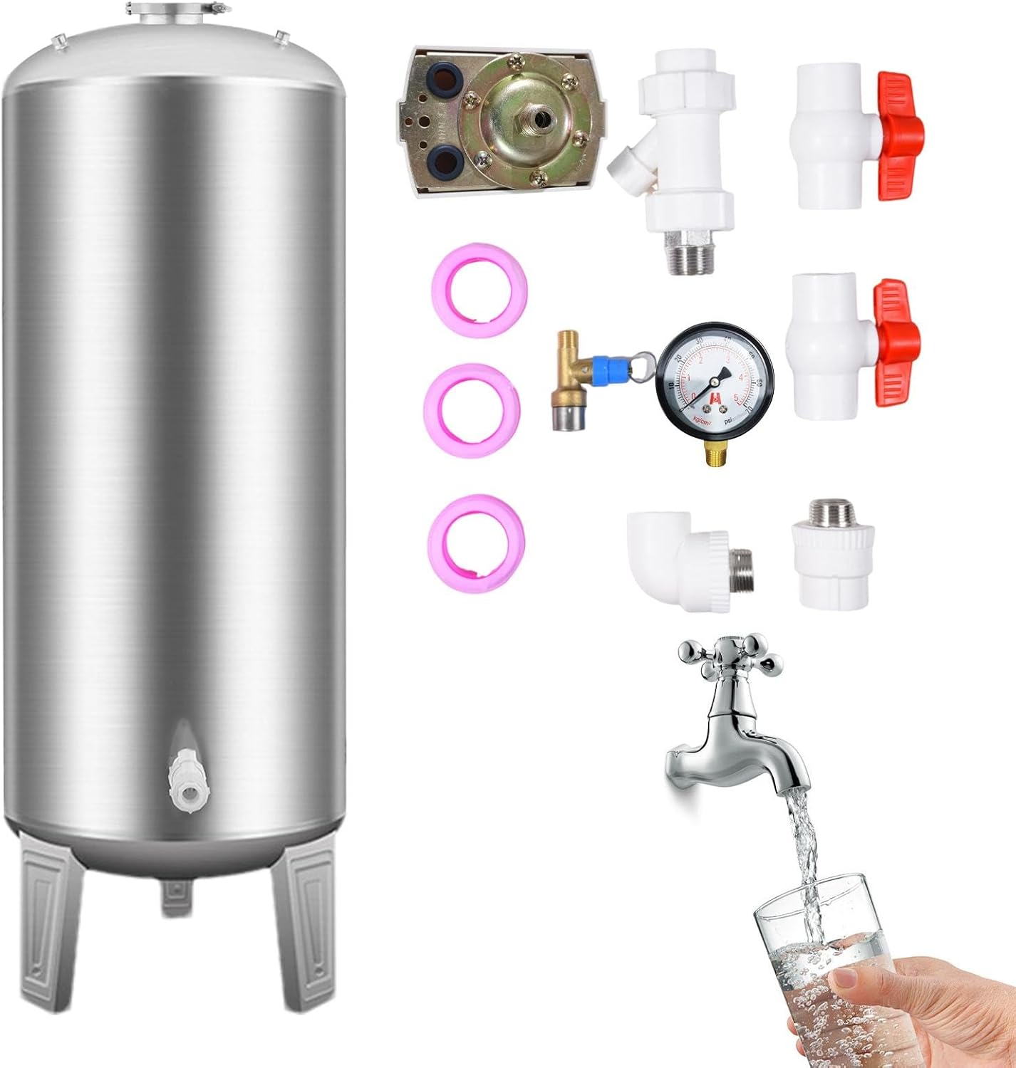 Amazon.com : Well Pressure Tank 160L/42.2Gal | Vertical Pressurized ...