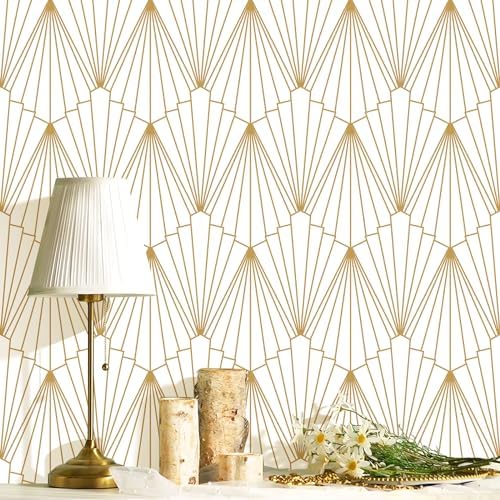 Amazon.com: Peel and Stick Wallpaper Gold and White Peel and Stick ...