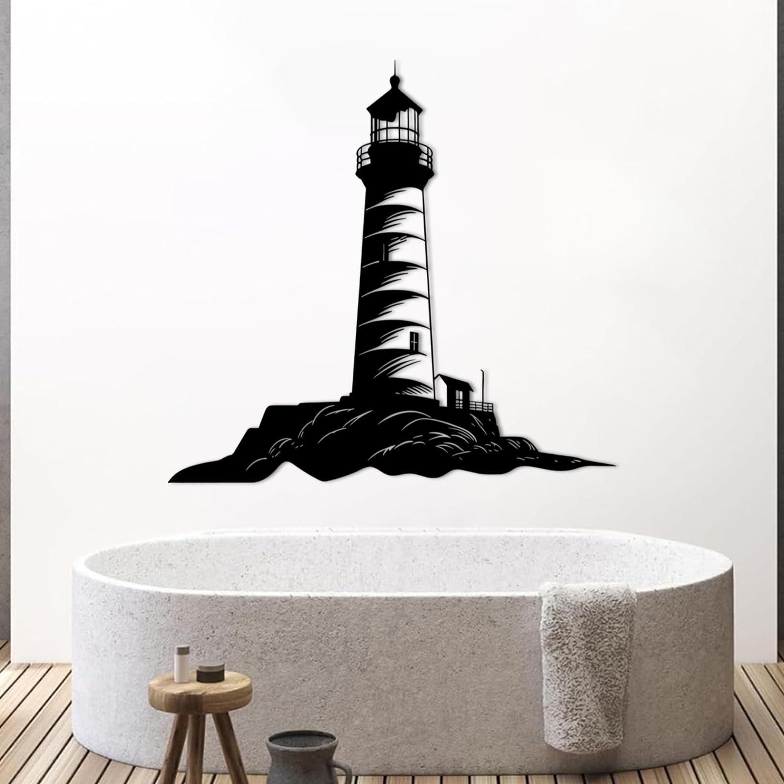 Minimalist Lighthouse Wall Ocean Lighthouse Metal Wall Art