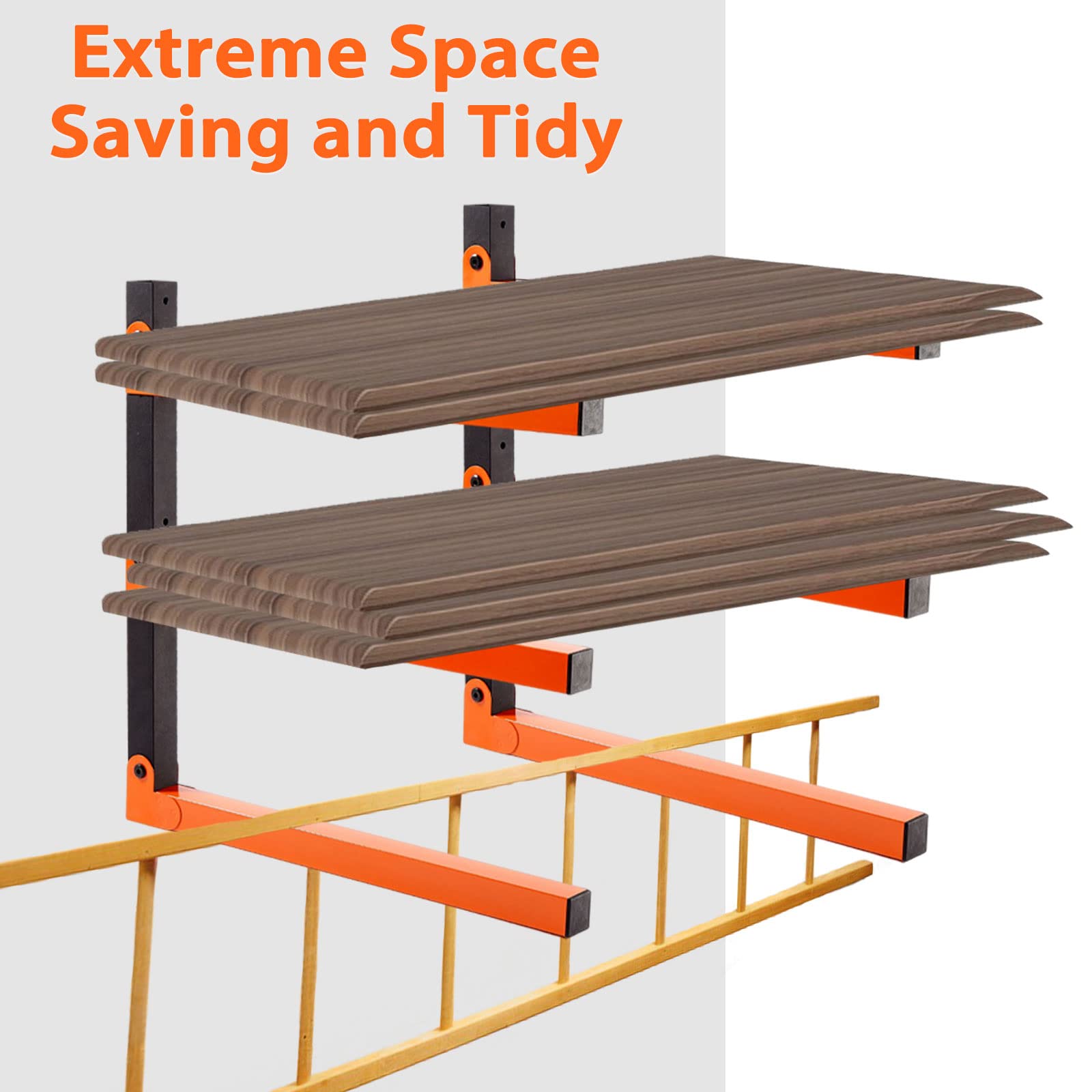 Snapklik.com : Lumber Storage Metal Rack, 3-Level Wall Mount Wood Rack ...