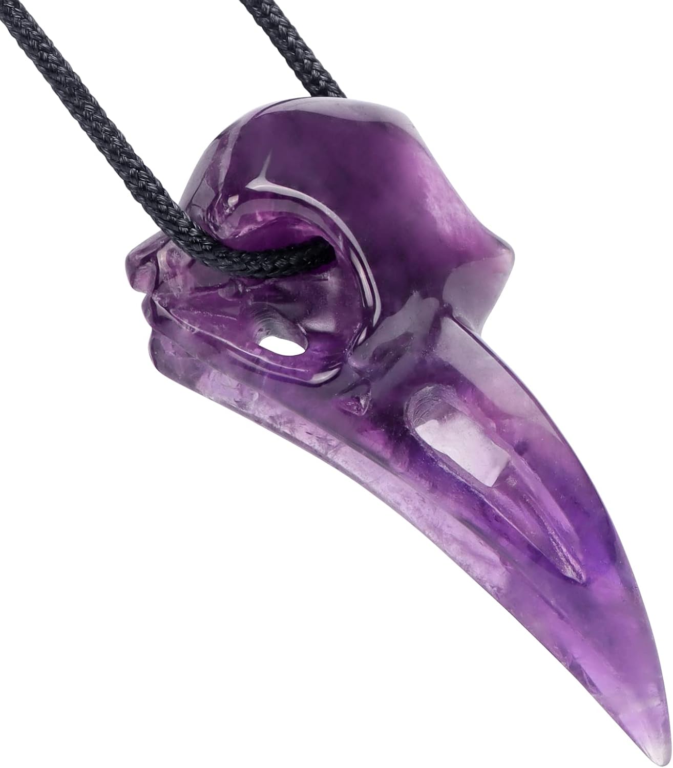 Amazon.com: LEADGEM Amethyst Crystal Raven Skull Figurine 2.5" Bird ...