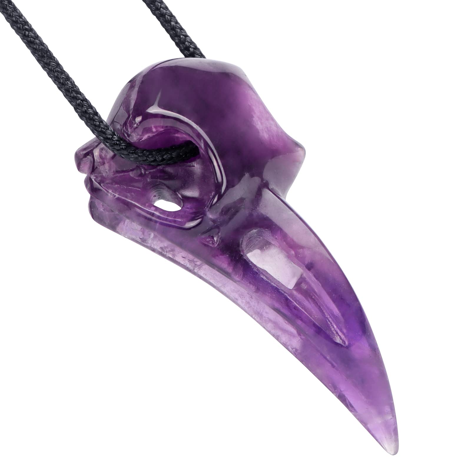 Amazon.com: LEADGEM Amethyst Crystal Raven Skull Figurine 2.5" Bird ...