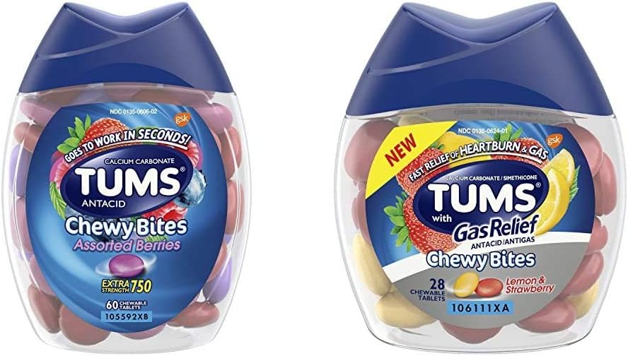 Amazon.com: TUMS Chewy Bites Assorted Berries Antacid Hard Shell Chews ...