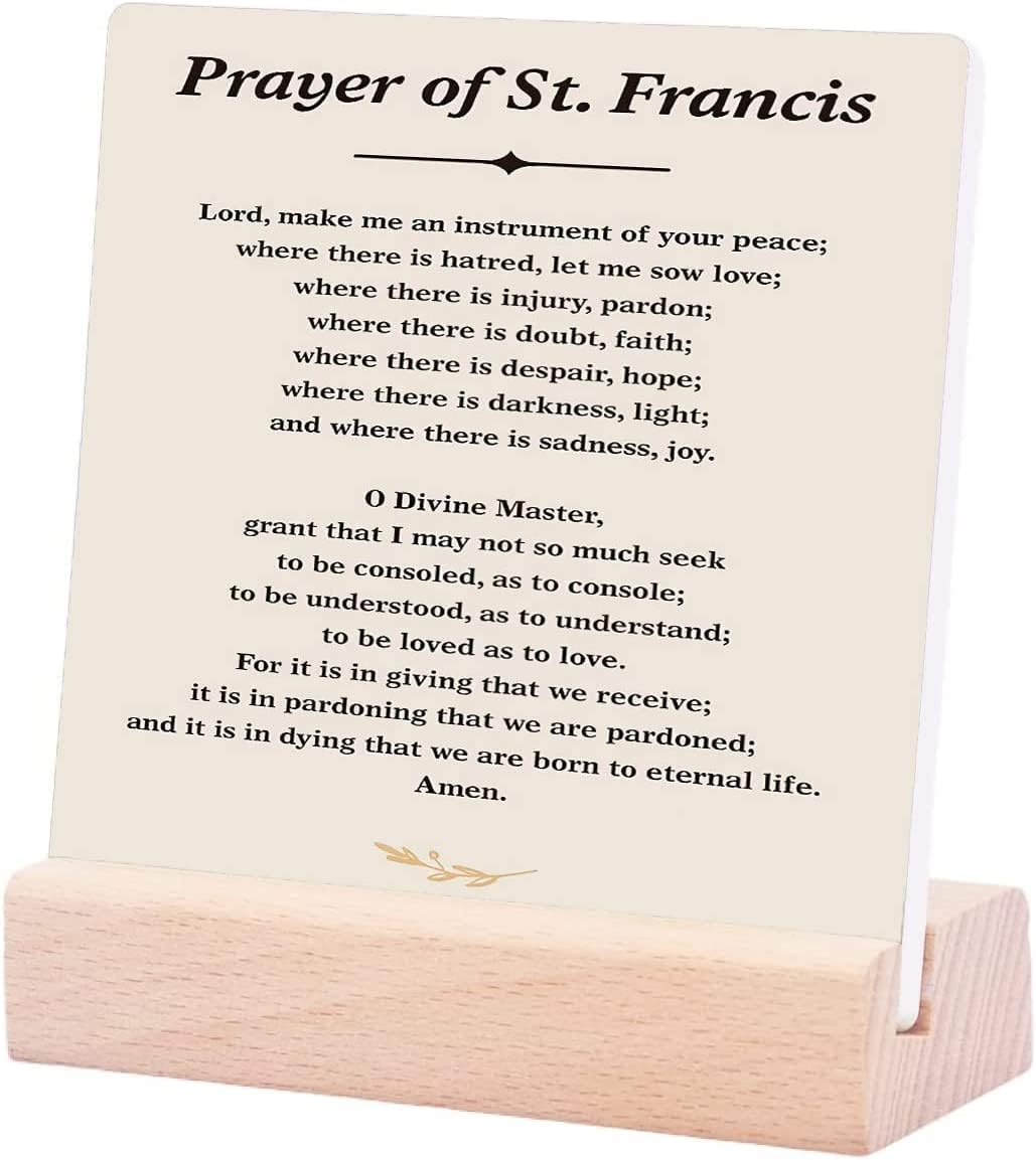 Amazon.com: Bedency Inspirational St. Francis Peace Prayer Quote ...