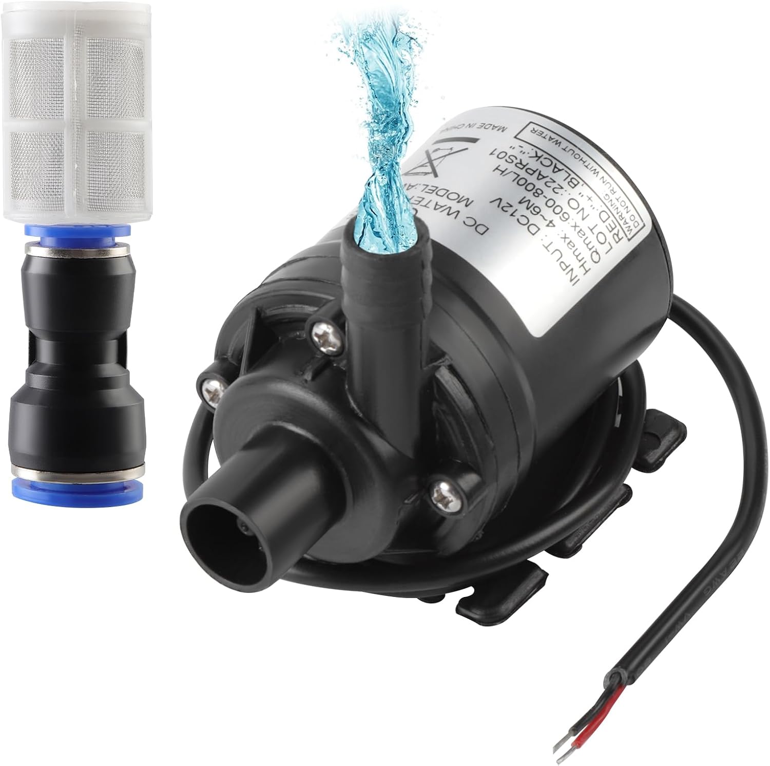 WiMas DC 12V Brushless Submersible Water Pump 800L/H 5M Mini Drive ...