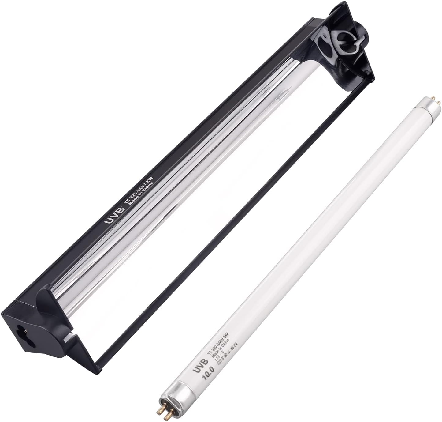 DERNORD T5 Reptile Light Tube- 10.0 8W HO T5 UVB Reptile Light Fixture ...